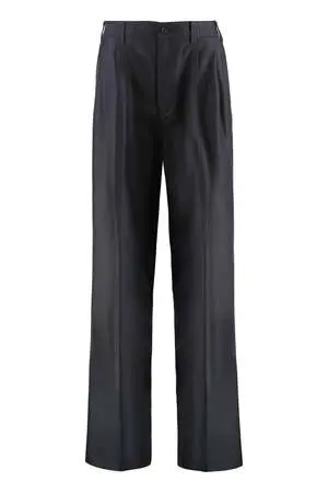 MAISON MARGIELA Cotton Chino Trousers With High-waisted Pleats - Black