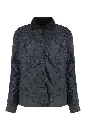 MAISON MARGIELA Reversible Quilted Jacket With Plaid Collar - Grey