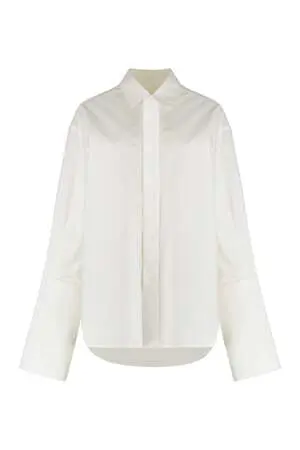 MAISON MARGIELA Cotton Button-front Shirt With Classic Collar - White