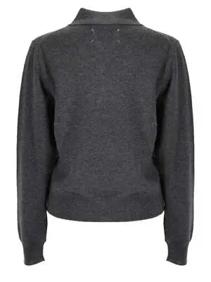 MAISON MARGIELA 100% Virgin Wool Polo Shirt - Grey