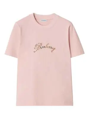 Burberry Embroidered Chest Lettering T-shirt - Rosa