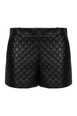 Gucci Gg Embossed Leather Shorts