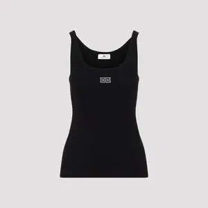 Elisabetta Franchi Wool Knit Top With Stretch Detail