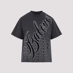 Balenciaga Medium Fit 100% Cotton T-shirt For - Black