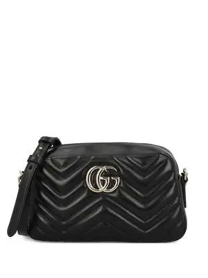 Gucci Mini Leather Shoulder Bag 14cm X 24cm X 8cm With Chain Strap And Zip Closure - Nero