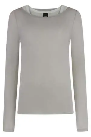 Pinko Long Sleeve T-shirt With Layered Look - Grey