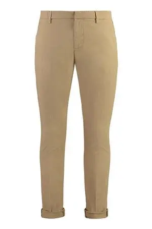 DONDUP Stretch Cotton Chino Pants With Cuffed Hem - Beige