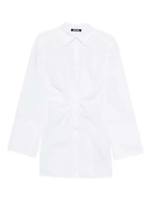 ROTATE BY BIRGER CHRISTENSEN Gathered Button-front Shirt Dress With Cuff Detail - Bianco