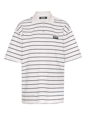 ROTATE BY BIRGER CHRISTENSEN Oversized Striped Polo Shirt With Logo Patch - Rosa