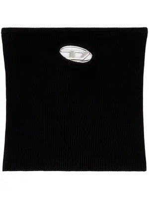 DIESEL® Crop Tube Top With Logo Plaque - Black