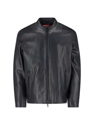 DIESEL® Waxed Leather Biker Jacket