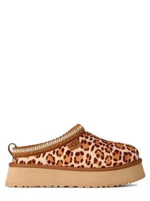 UGG Cow Hair Platform Sandals With Rear Pull Tab