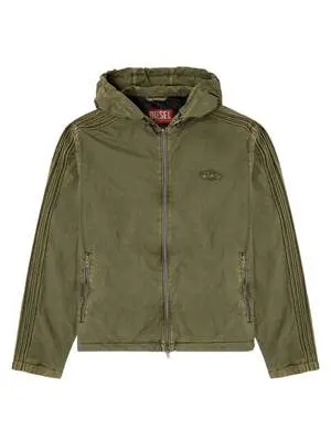 DIESEL® Cotton Jacket Regular Fit With Drawstring Hood, Size - Verde