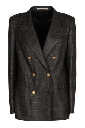 0205 TAGLIATORE Tagliatore Double-breasted Mixed Wool Jacket With Notched Lapel