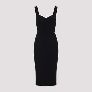 Elisabetta Franchi Lingerie-style Midi Dress In Stretch Polyamide Blend - Black