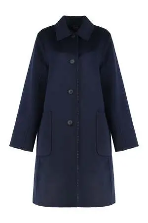Tory Burch Reversible Double-faced Wool Jacket With T Monogram - Blue