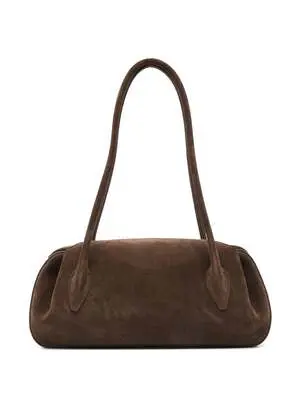 Yuzefi Leather Handle Bag With Magnetic Closure - Marrone