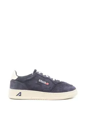AUTRY 100% Leather Suede Sneakers With Micro-perforated Toe And Padded Collar - Blu