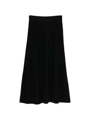LISA YANG A-line Cashmere Knit Skirt With Elasticated Waistband - Nero
