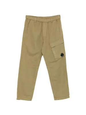 C.P. COMPANY Cotton-linen Cargo Pants With Drawstring Waist And Snap-flap Cargo Pockets - Verde