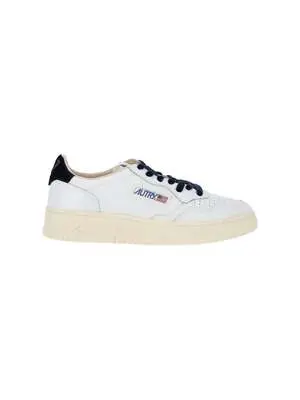 AUTRY Leather And Velvet Lace-up Sneakers - White