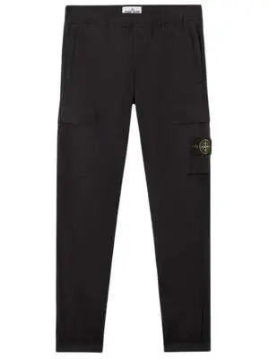 Stone Island No Brand. Vertical Zip Pocket Cargo Pants With Elasticated Waist & Cuffs - Nero