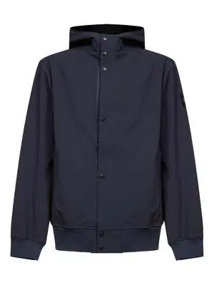 Stone Island Hooded Zip Jacket With Snap Placket - Blu