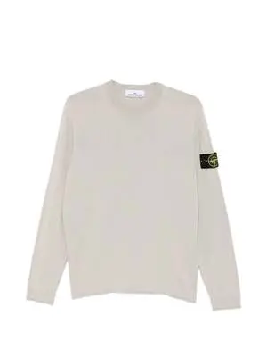 Stone Island STONE ISLAND Ribbed Crewneck Sweater With Badge Detail Grigio