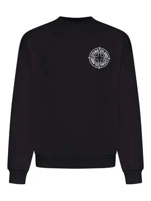 Stone Island Crewneck Sweatshirt With Raised Compass Logo
