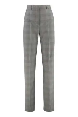 Sportmax Tailored Wool Trousers In Prince Of Wales Check - Black