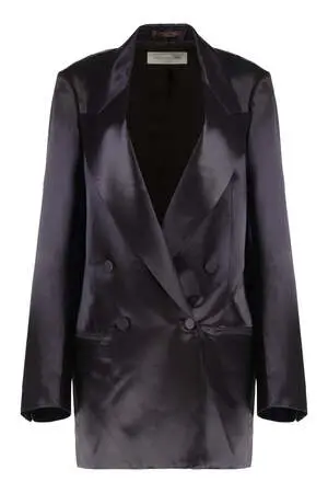 DRIES VAN NOTEN Dries Van Noten Satin Double-Breasted Tailored Jacket