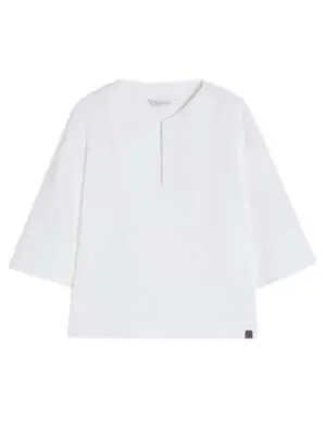 Max Mara V-neck Linen-blend Blouse - Bianco