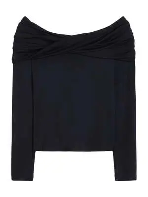 Max Mara MAX MARA Bandeau Wool Top With Glove-Style Sleeves Blu