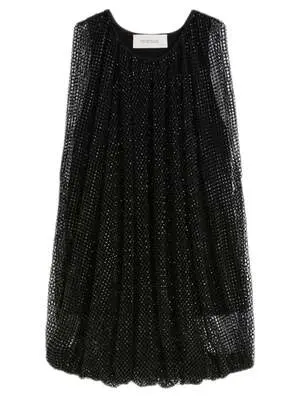 Sportmax SPORTMAX Sleeveless Round Neck Bubble Hem Tank Top Nero