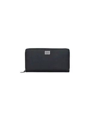 Dolce & Gabbana Textured Leather Zip-around Wallet - Black