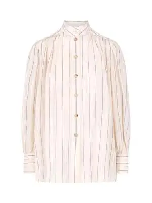 Chloé Silk-cotton Blend Striped Button-down Shirt