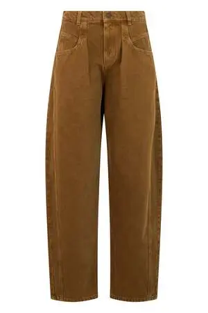 Isabel Marant Étoile Loose Fit Cotton Pants With Straight Legs - Brown