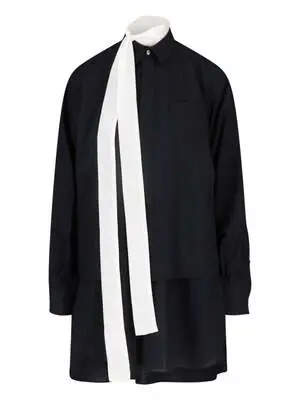 Sacai Asymmetric Tiered Midi Dress