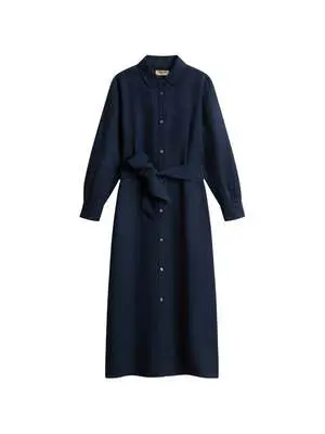 Woolrich Linen-blend Shirt Dress With Belt And Adjustable Cuffs