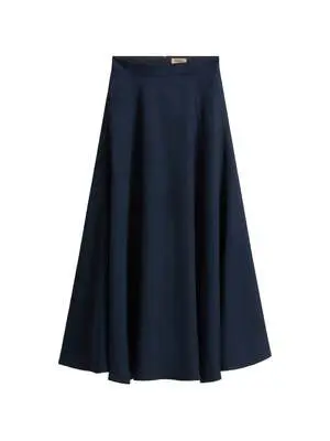 Woolrich High-waist Lyocell-linen Midi Skirt