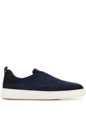 Santoni Stylish Calfskin Sneakers For - Navy
