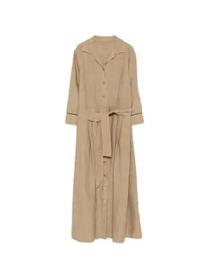 120% Lino Belted Day Dresses