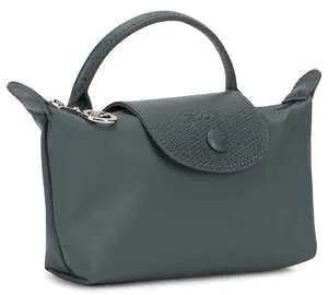 Longchamp Foldaway Pouch Bag With Flap Closure, 17 Cm - Grey