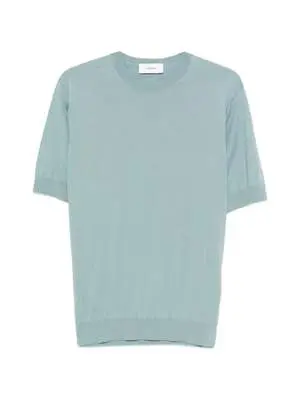 LARDINI Lardini Men's Cotton Crewneck T-Shirt With Ribbed Trim Azzurro