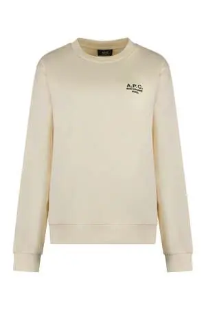 A.p.c. Cotton Crewneck Sweatshirt With Logo Detail