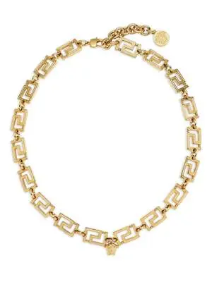 Versace Greek Chain Medusa Pendant Necklace - Oro
