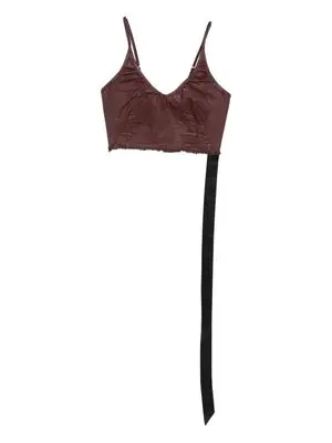Rick Owens Scab Wax Top With Shoulder Pads And Back Zip - Rosso