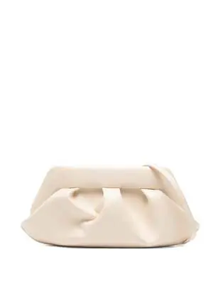THEMOIRE Mini Leather Shoulder Bag 18 Cm Height With Detachable Strap - Bianco