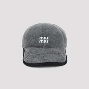 Miu Miu Baseball Cap In Polyester Blend - Grey
