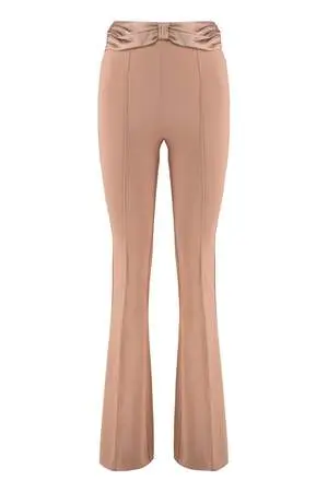 Elisabetta Franchi Satin Bow Flared Trousers - Pink